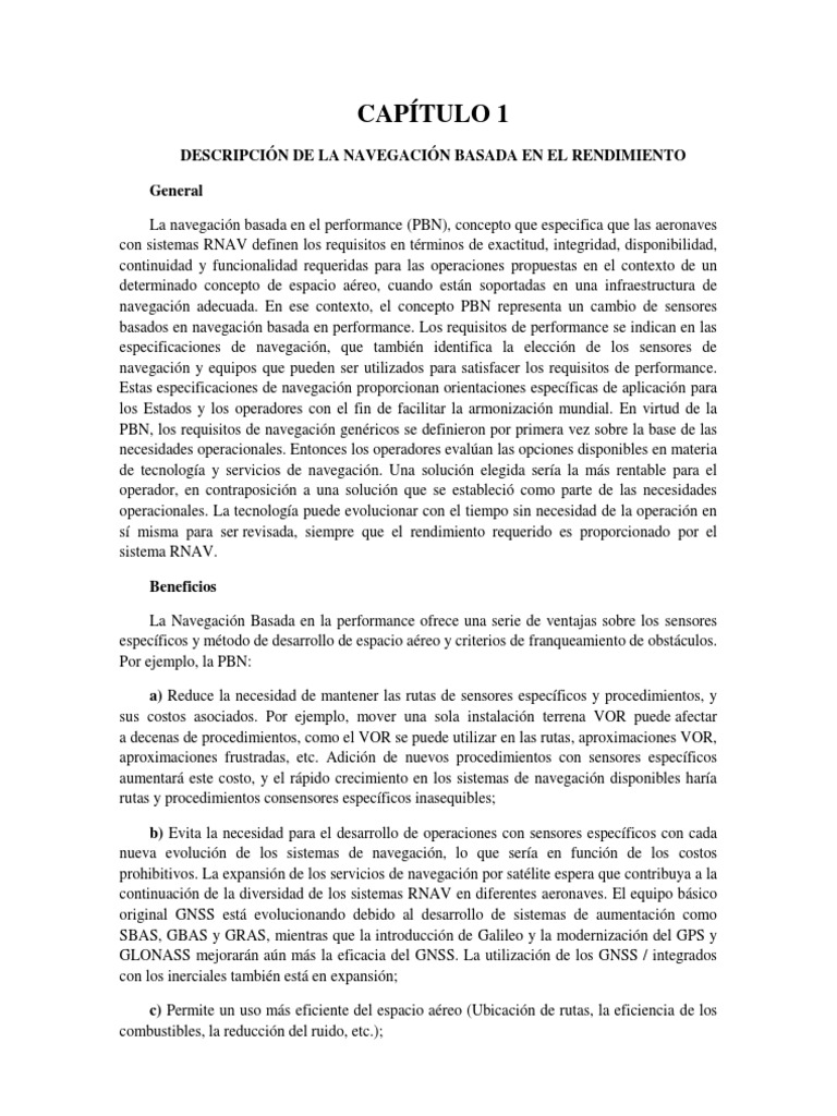 Performance Based Navigation Pdf Reglas De Vuelo Por Instrumentos