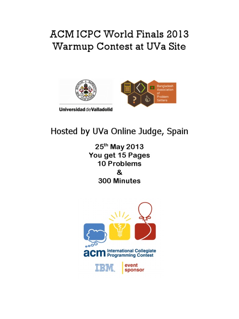 ICPC 2013 World Finals Problems | PDF | Numbers | Mathematical Objects