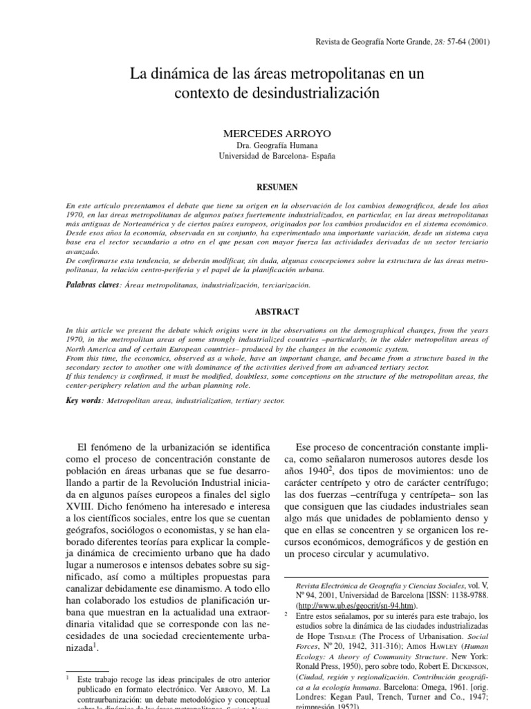 Areas Metropolitanas | PDF