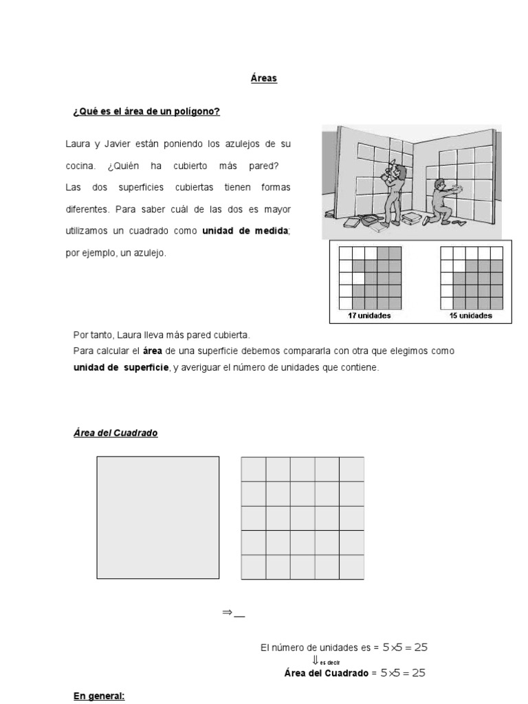 Ejercicios de área: cuadrado y rectángulo | PDF | Rectángulo | Unidades ...