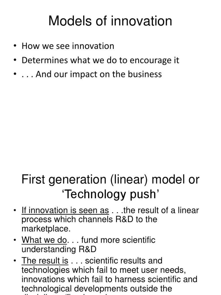 Models of Innovation | PDF | Research And Development | Innovation
