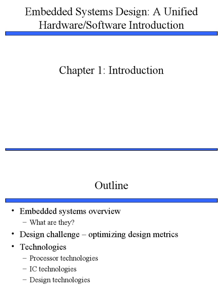 Embedded Systems Design A Unified Hardwaresoftware Introduction Pdf Embedded System