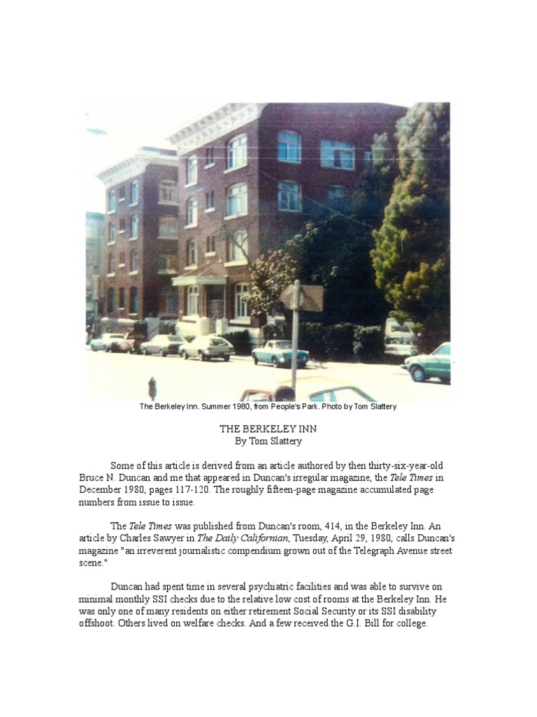 History of the Berkeley Inn | PDF | Berkeley | Restaurants
