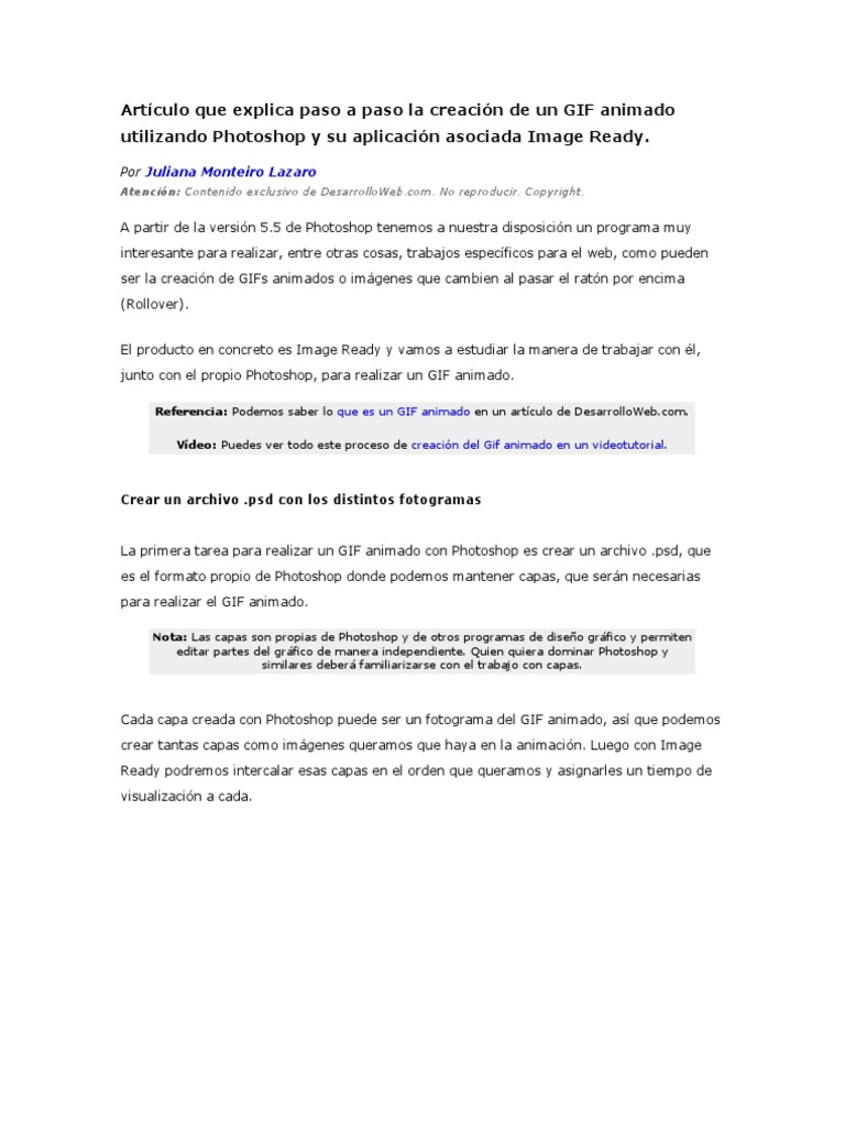 Artículo Que Explica Paso A Paso La Creación de Un GIF Animado ...