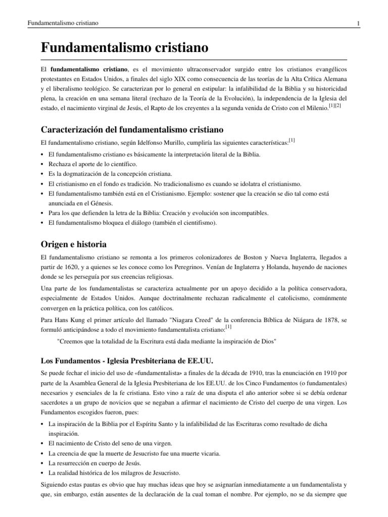Fundamentalismo Cristiano | PDF | Fundamentalismo cristiano ...