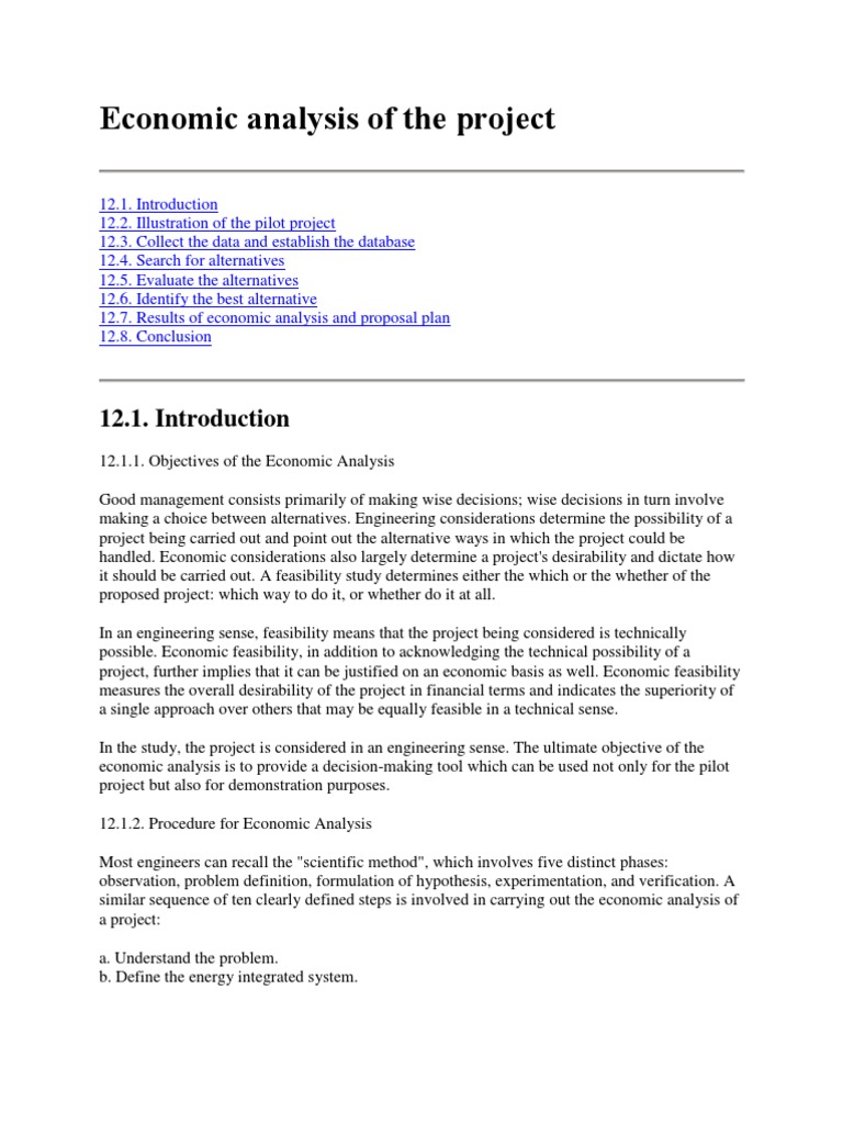 Economic Analysis of Project Feasibility | PDF | Feasibility Study ...
