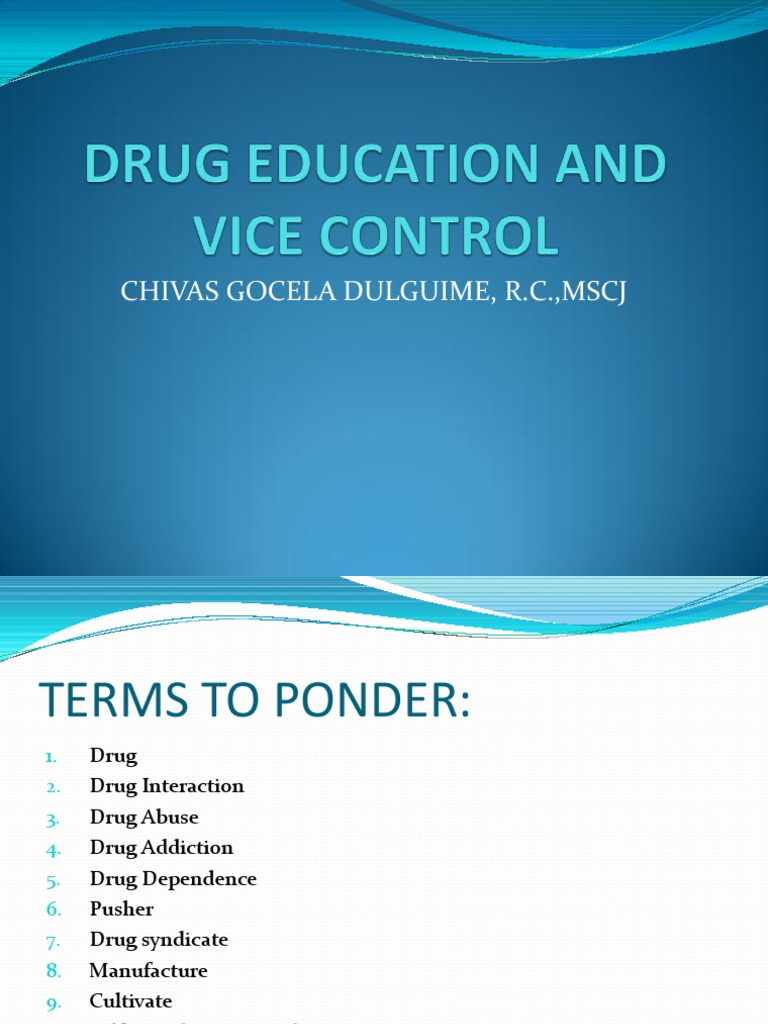 Drug Education and Vice Control | PDF | Human Trafficking | Illegal ...