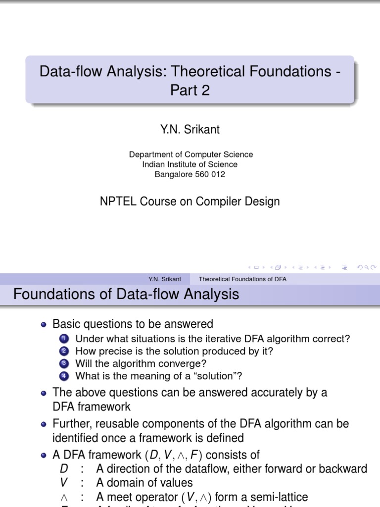 Data-Flow Analysis: Theoretical Foundations - : Y.N. Srikant | PDF ...