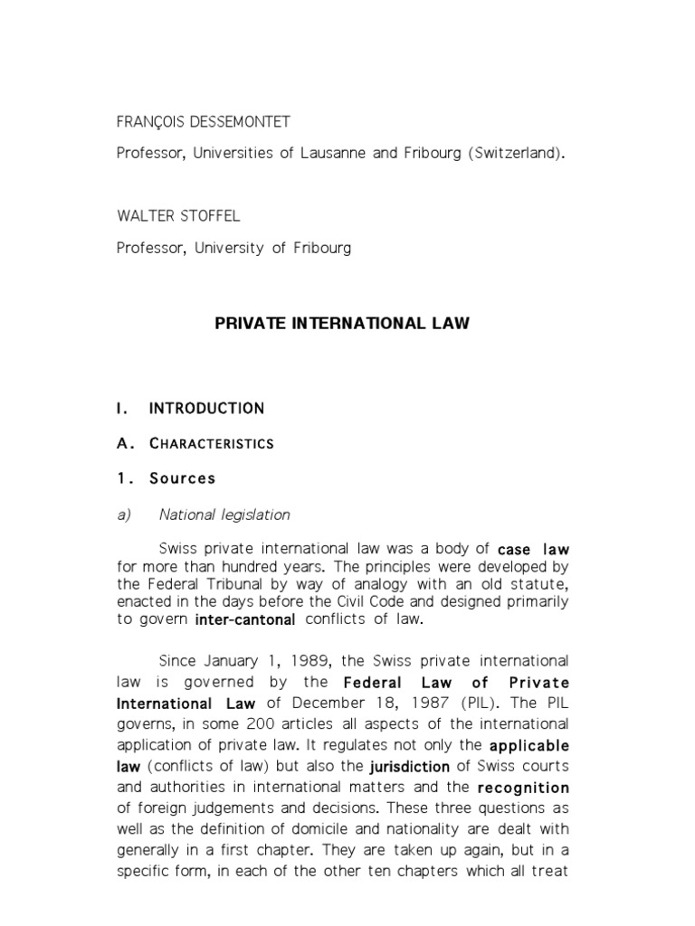 Introduction To Private International Law | PDF | Arbitration | Choice ...