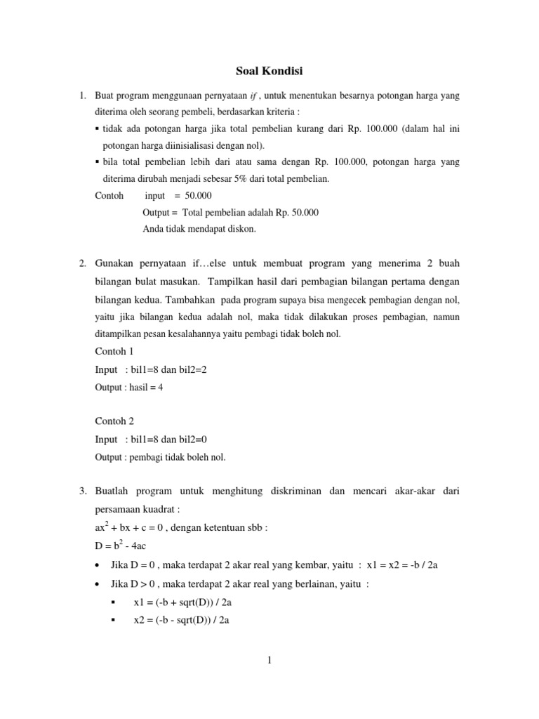 03 Kondisi Dan Perulangan | PDF