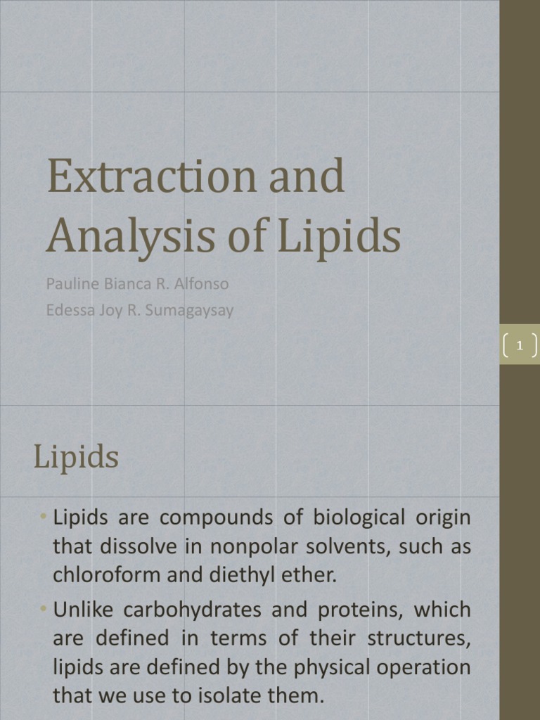 Extraction and Analysis of Lipids | PDF | Gas Chromatography | Nuclear ...