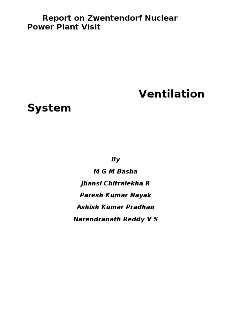 Ventilation System | PDF | Ventilation (Architecture) | Nuclear Power Plant