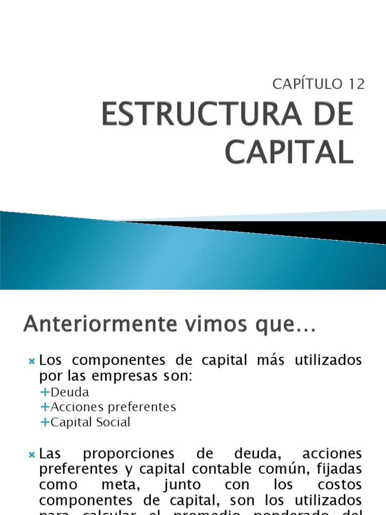 12 Estructura de Capital | PDF | Apalancamiento (Finanzas) | Compartir (Finanzas)