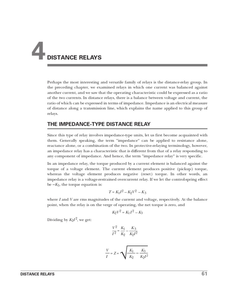 Characteristics of Distance Relays | PDF