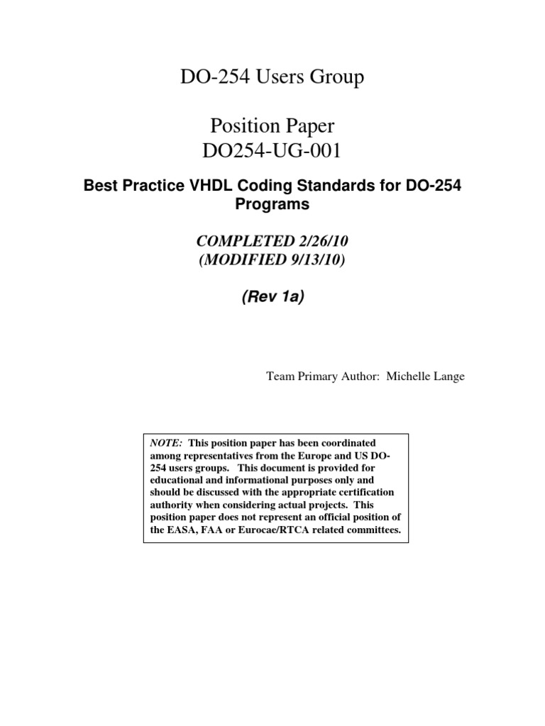 Best Practice VHDL Coding Standards For DO-254 Programs | PDF ...