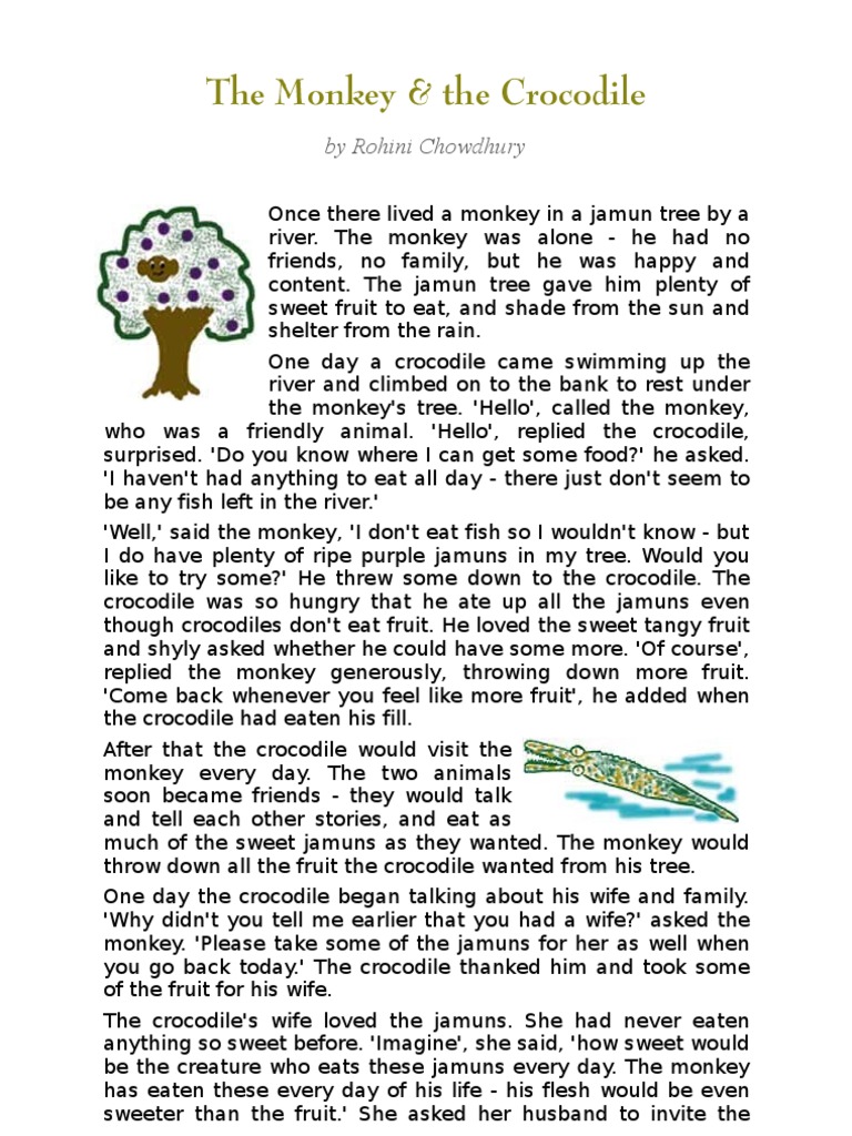The Monkey & The Crocodile | PDF