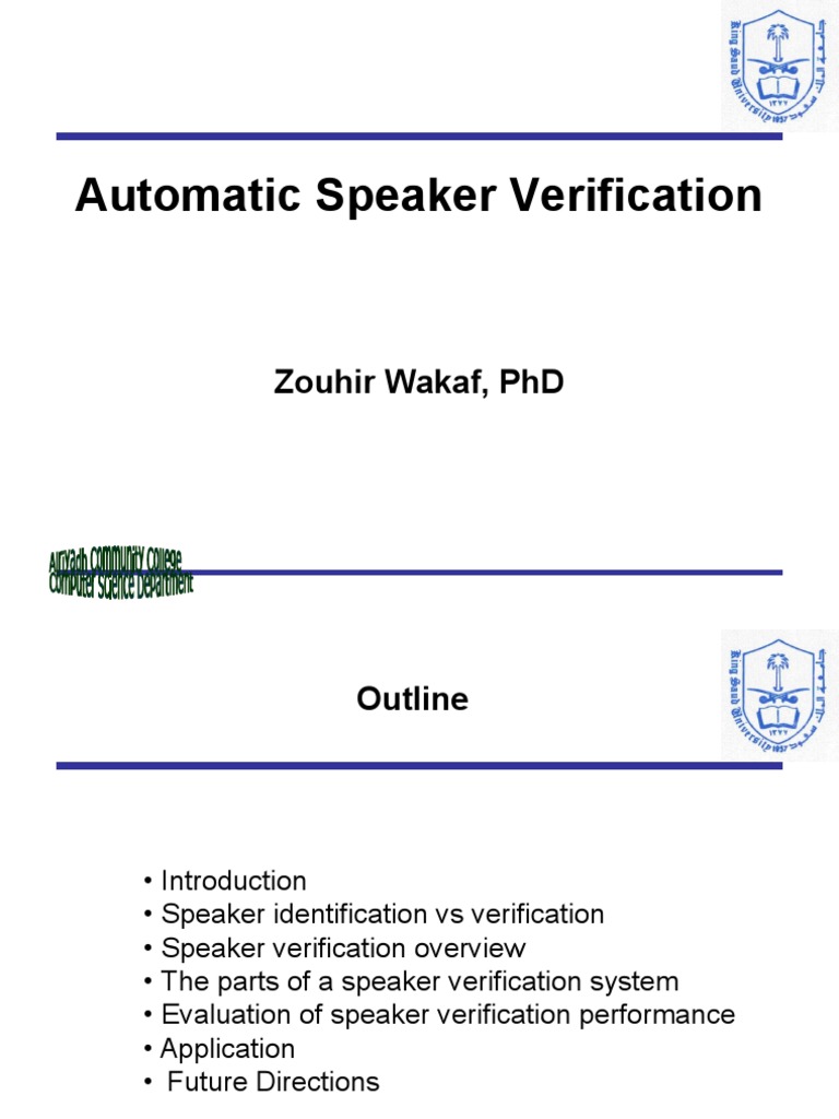 Automatic Speaker Verification | PDF | Authentication | Cognition Automatic Speaker Verification | PDF | Authentication | Cognition