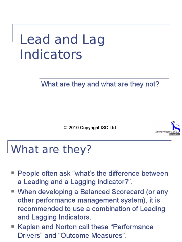 Lead and Lag Indicators | Goal | Customer Satisfaction