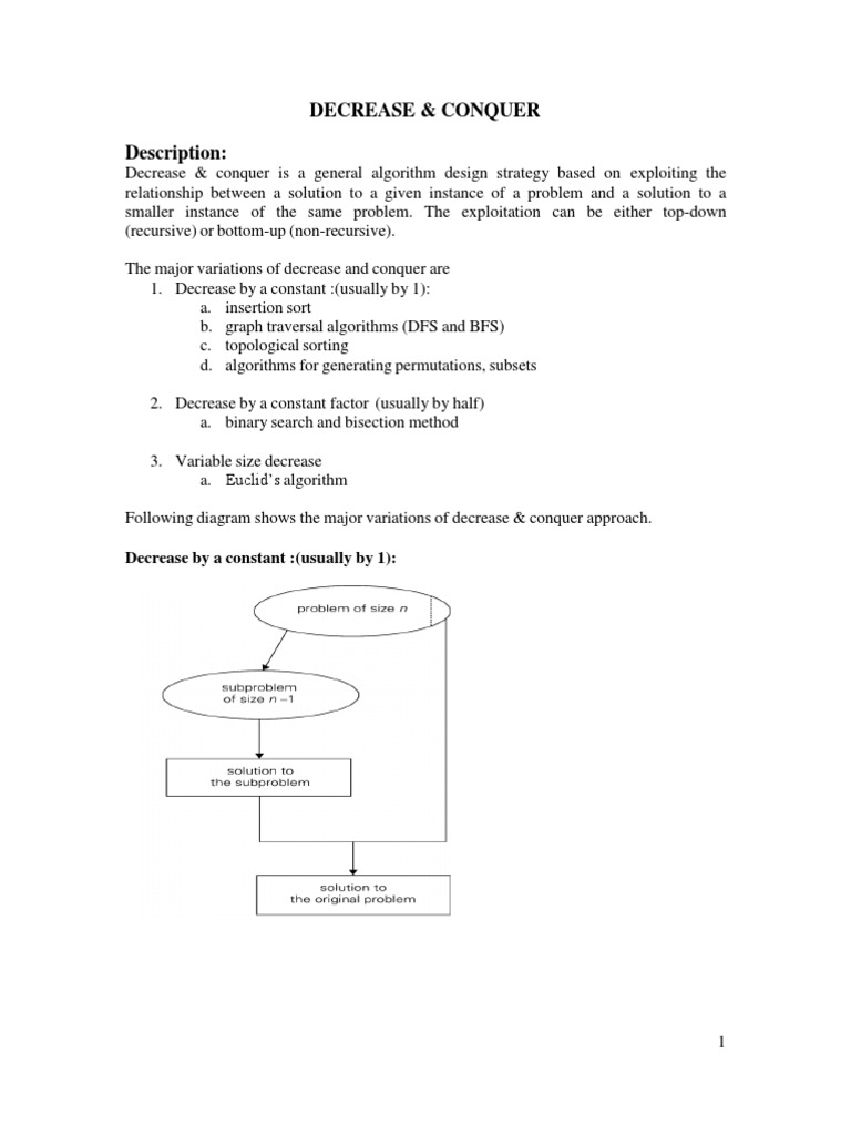 DAA Decrease and Conquer ADA | PDF | Theoretical Computer Science | Mathematical Concepts