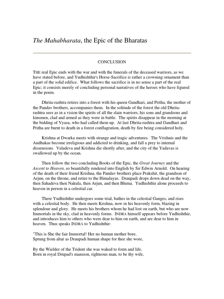 Conclusion | PDF | Mahabharata | Vaishnava Texts