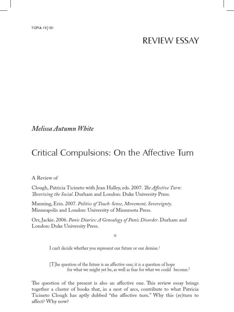 Critical Compulsions-On The Affective Turn PDF | PDF | Gilles Deleuze ...