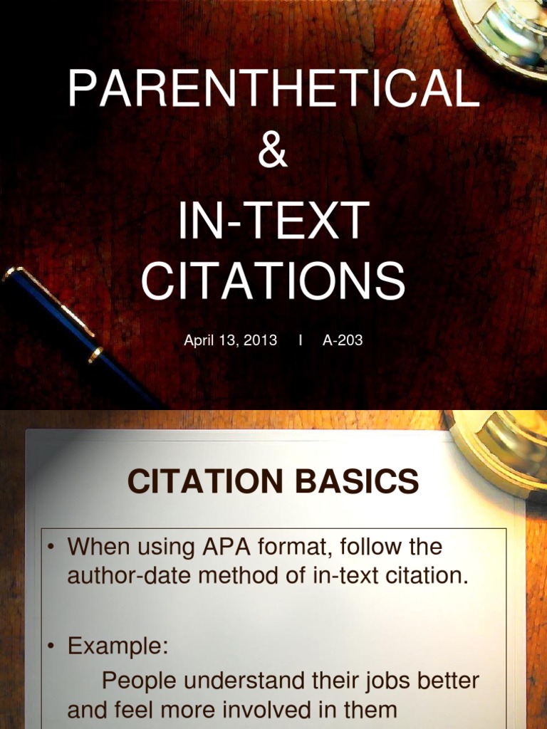 Parenthetical | PDF | Citation | Apa Style