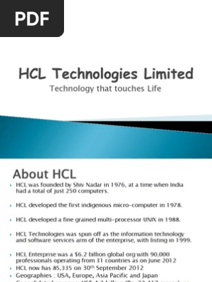 Hcl Technologies That Touches Lives