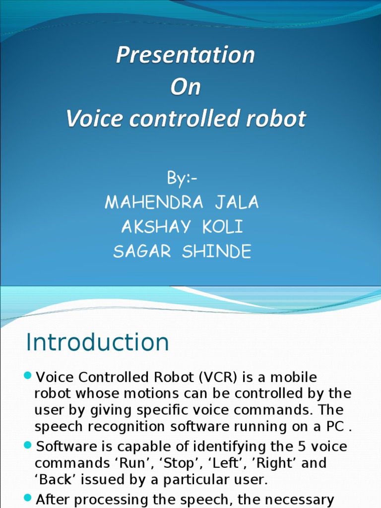 Speech Controlled Robot | PDF | Input/Output | Transmitter
