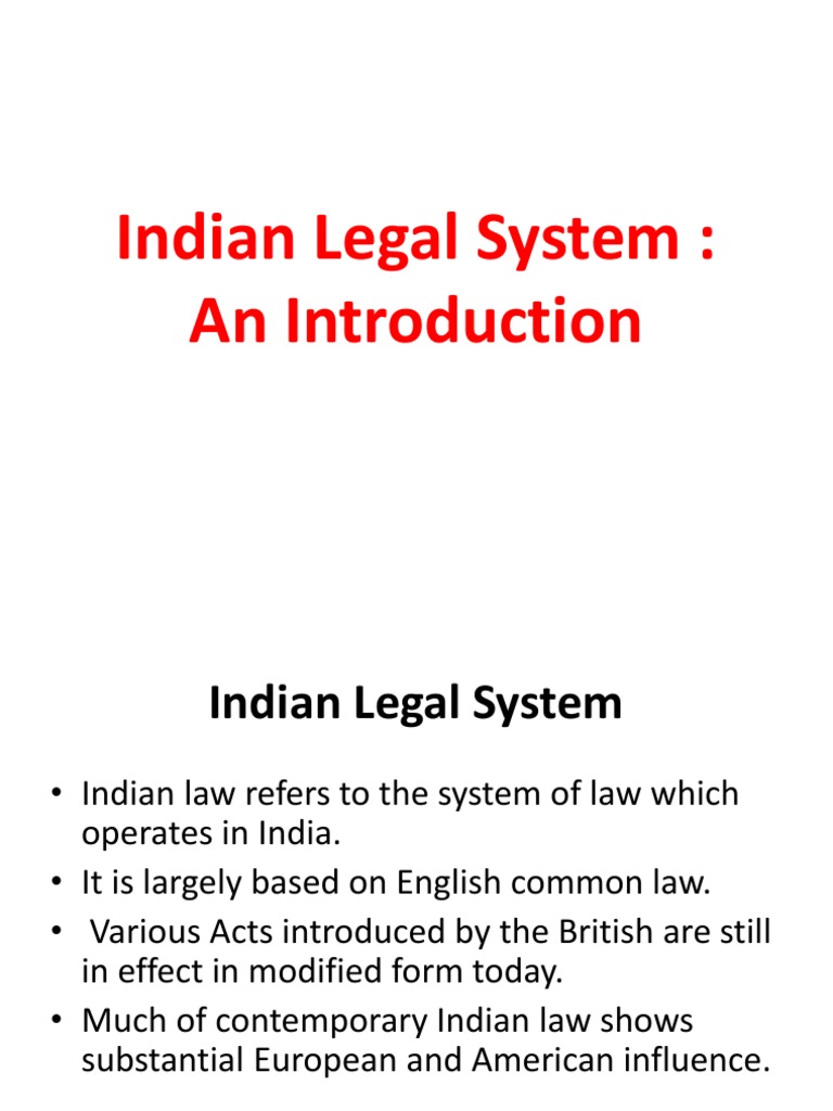 Indian Legal System An Introduction | PDF | Supreme Courts | Writ