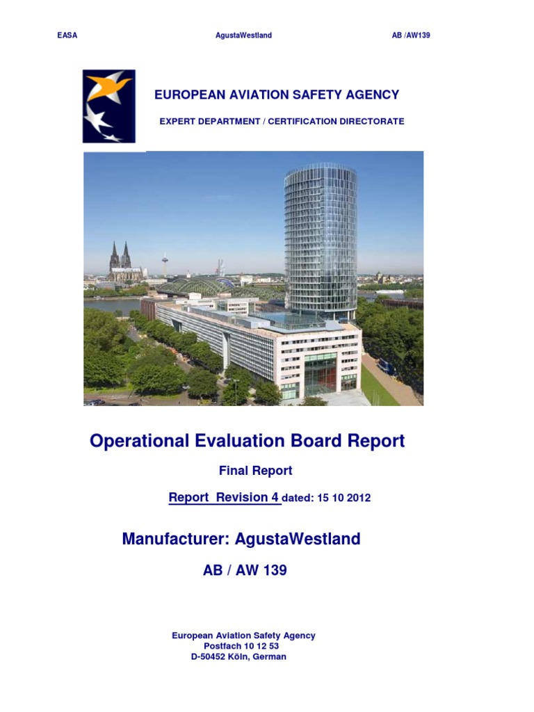 Easa Report - Ab 139 Joeb Final Report Rev 4-15-10 - 2012 Awtax | PDF ...