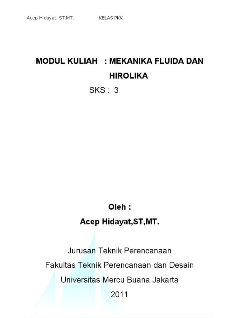 Mekanika Fluida Dan Hidrolika | PDF | Sains & Matematika