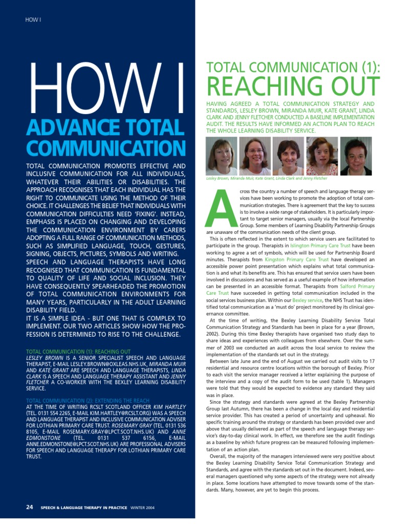 Advancing Total Communication Strategies | PDF | Accessibility ...