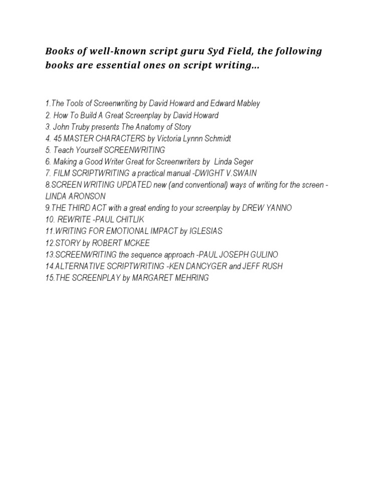 Script Guru Syd Field | PDF