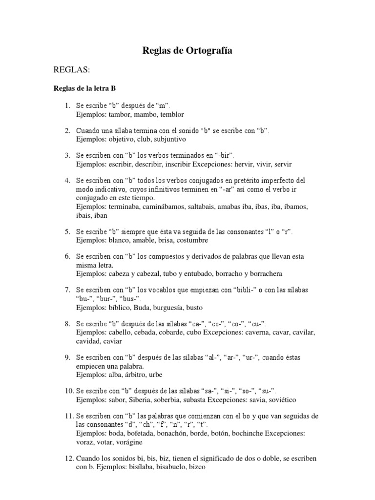 Reglas de Ortografía | PDF | Verbo | Palabra