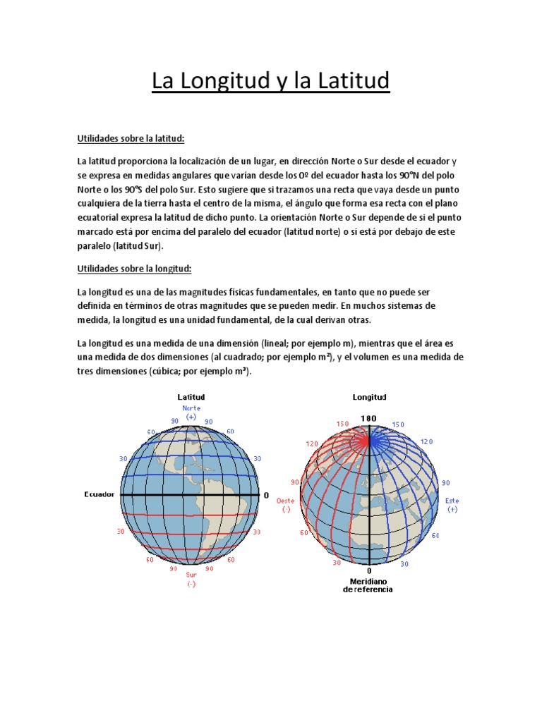 Definición de Latitud y Longitud | PDF | Latitud | Longitud