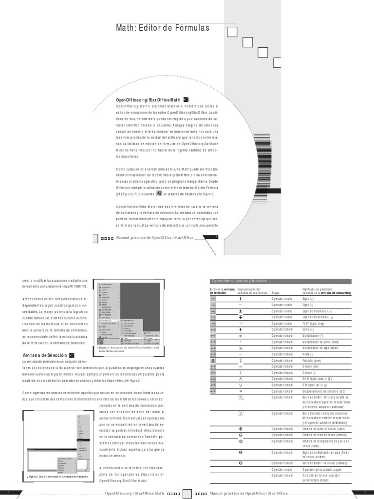 Guia Avanzada Openoffice Math | PDF | Soporte | Te X