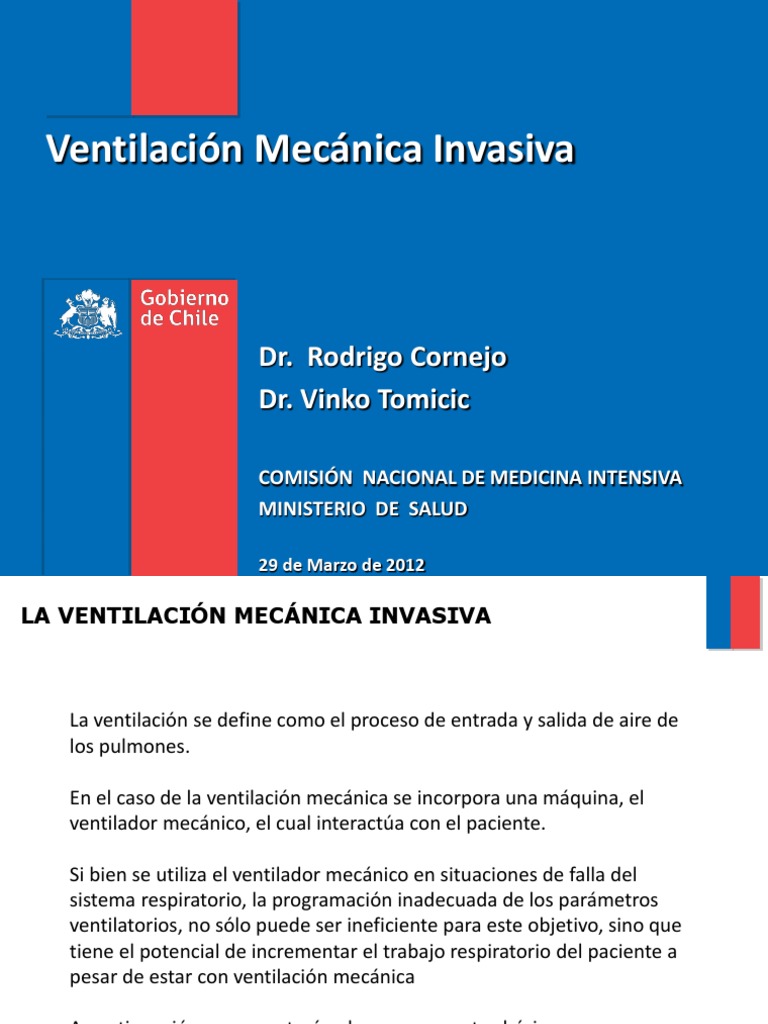 Ventilación Mecanica Minsal 2012 | PDF | Sistema respiratorio | Respiración