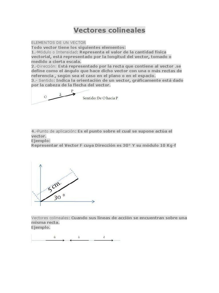 Vectores Colineales | PDF | Vector Euclidiano | Movimiento (física)