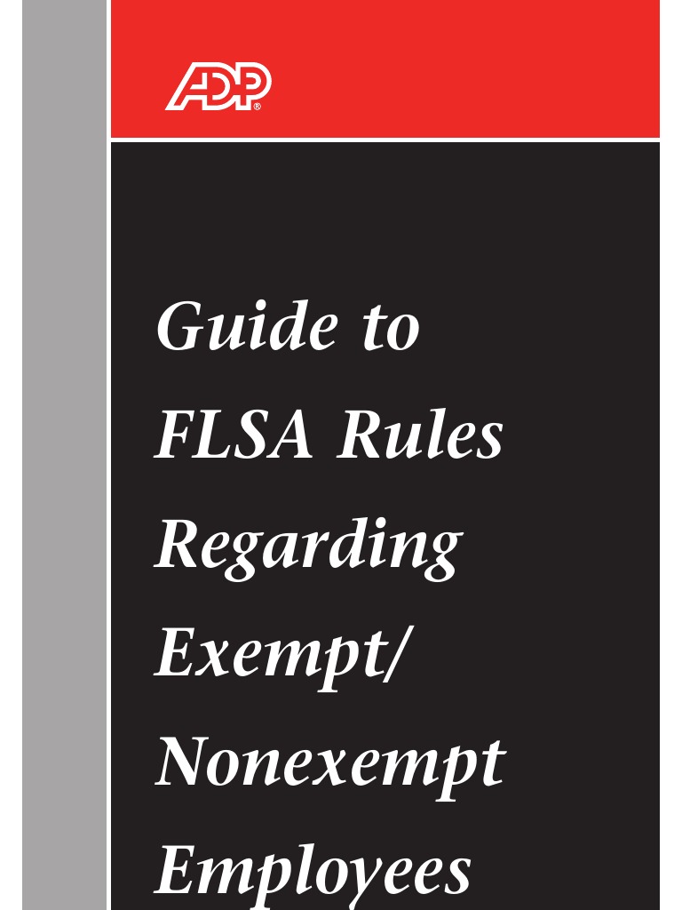 Adp Flsa Rules On Exempt V Non Exempt | PDF | Fair Labor Standards Act ...