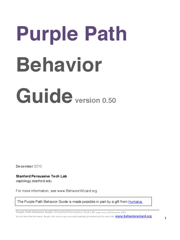 Purple Path Behavior Guide | PDF | Motivation | Motivational