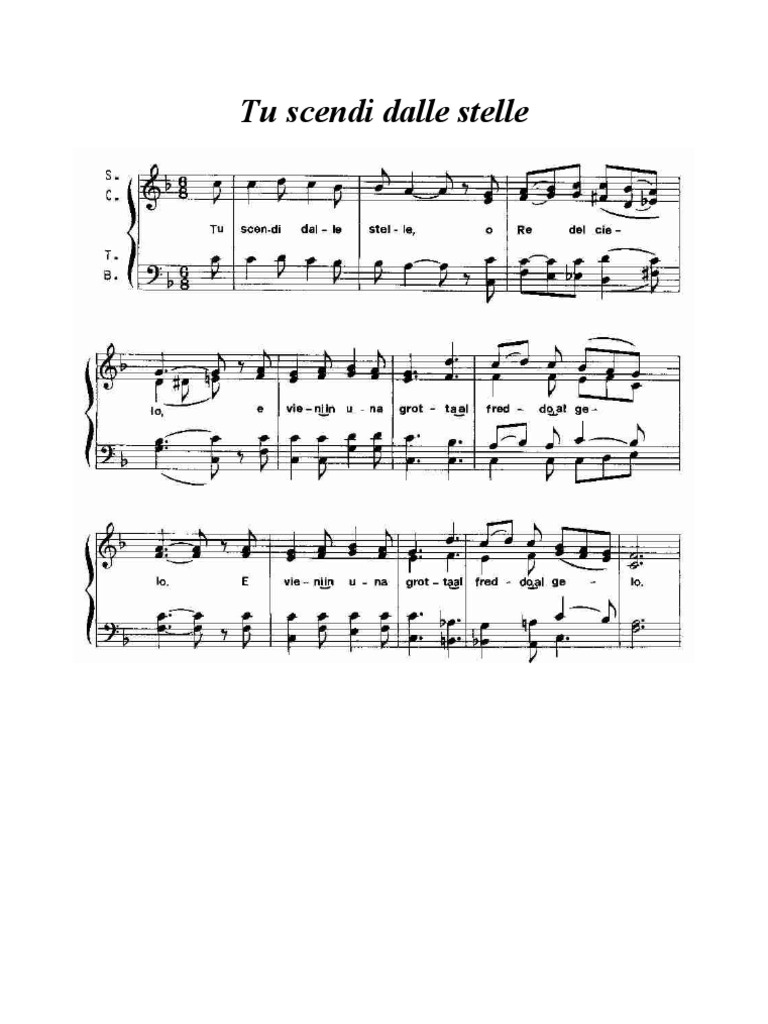Tu Scendi Dalle Stelle Choir Clipart