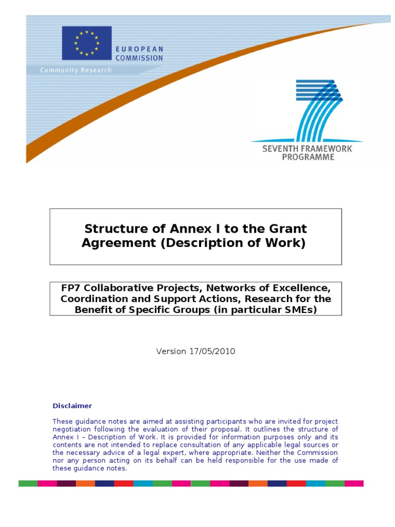 Structure of Annex I To The Grant Agreement (Description of Work) | PDF ...