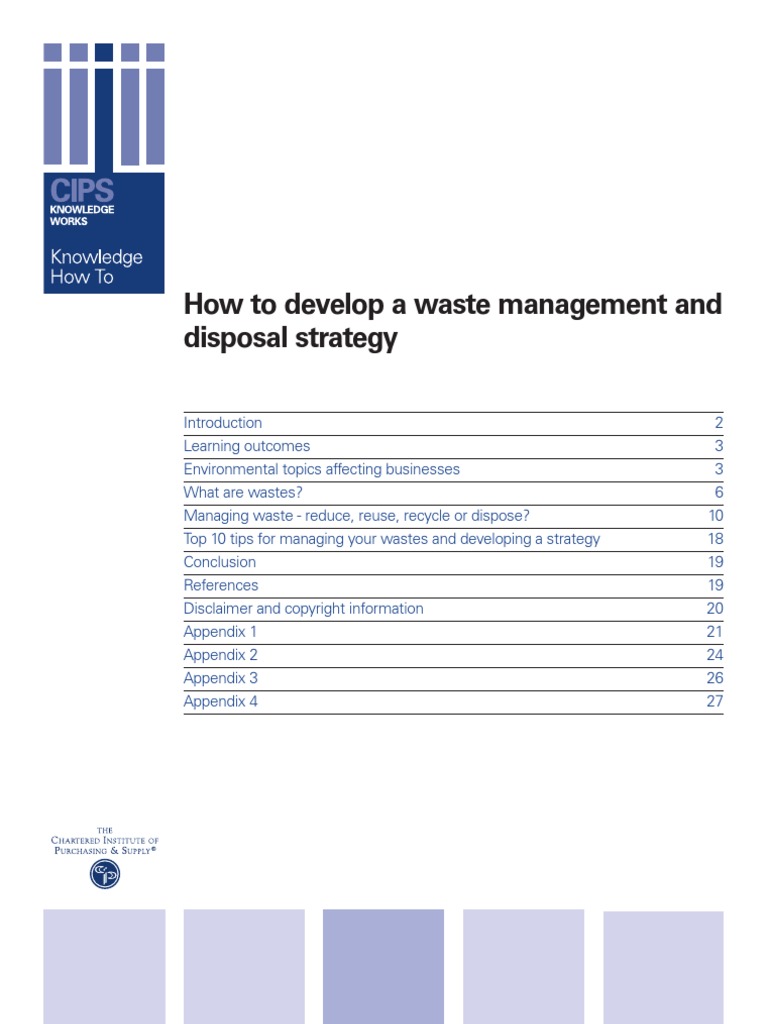 How To Develop A Waste Management and Disposal Strategy | PDF
