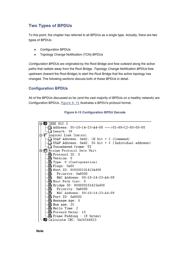 Two Types of Bpdus | PDF | Physical Layer Protocols | Computer Standards