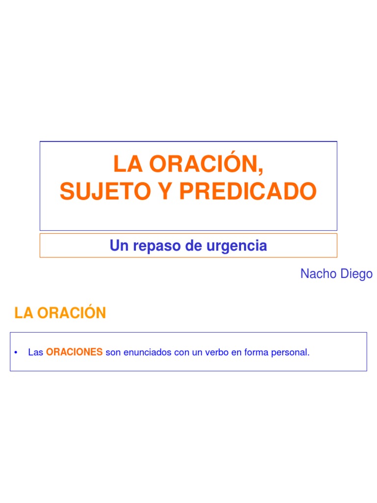 La Oracion Sujeto y Predicado | PDF