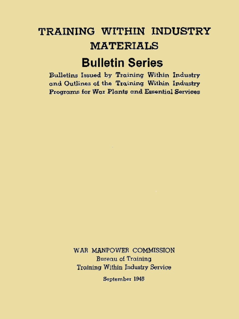 TWI Bulletin Series Manual PDF | PDF