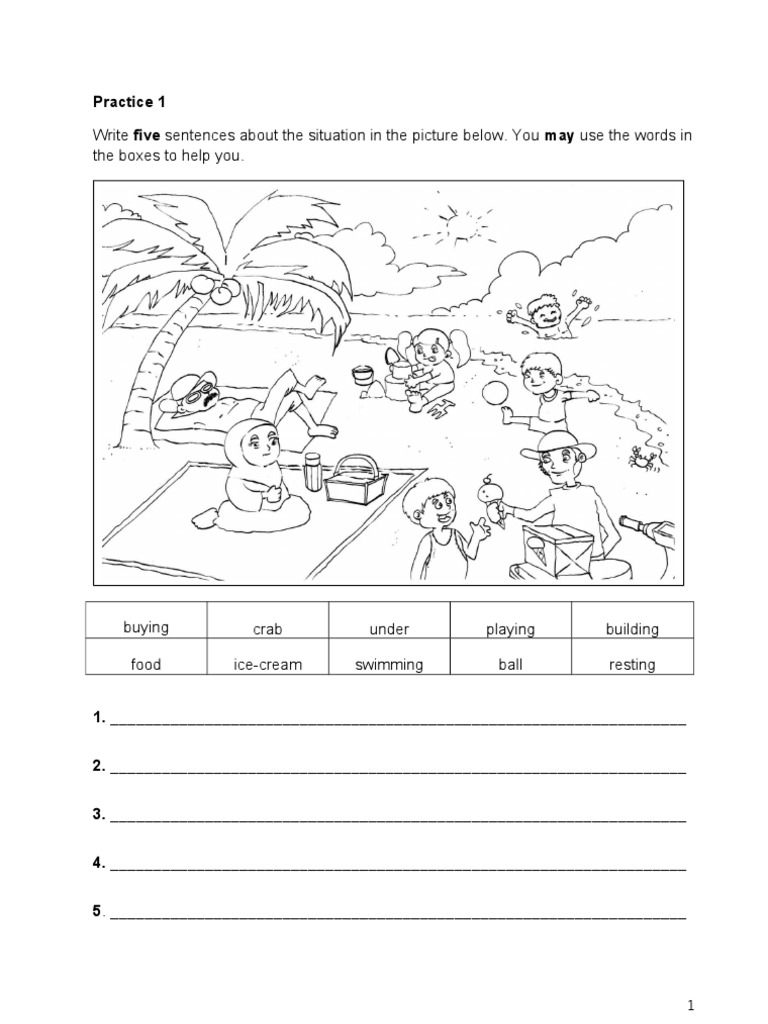 Write Five Sentences About The Situation in The Picture Below. You May ...