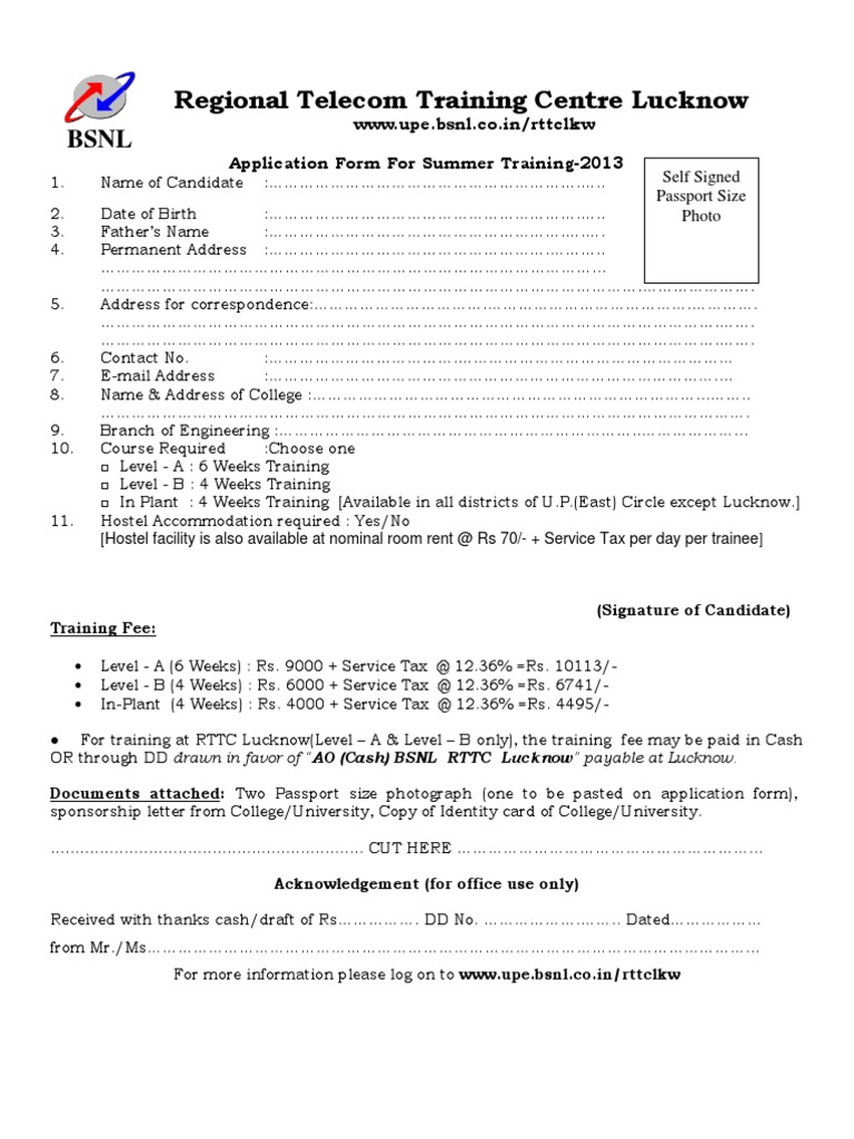 Regional Telecom Training Centre Lucknow: WWW - Upe.bsnl - Co.in ...