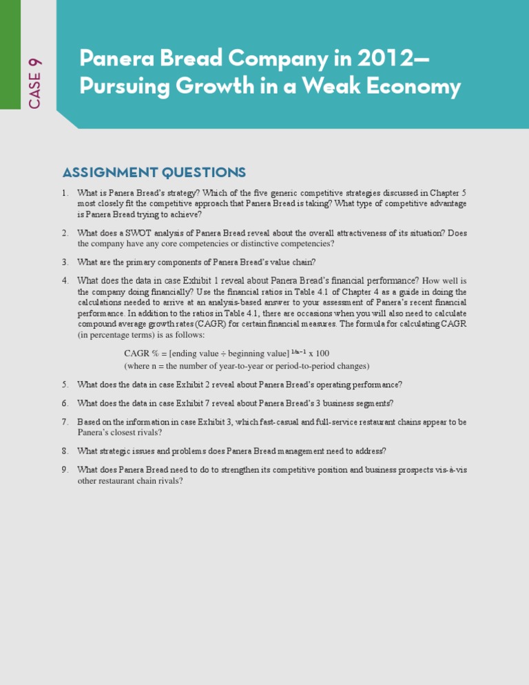 Panera Bread's 2012 Growth Strategy Analysis | PDF | Business | Finance ...