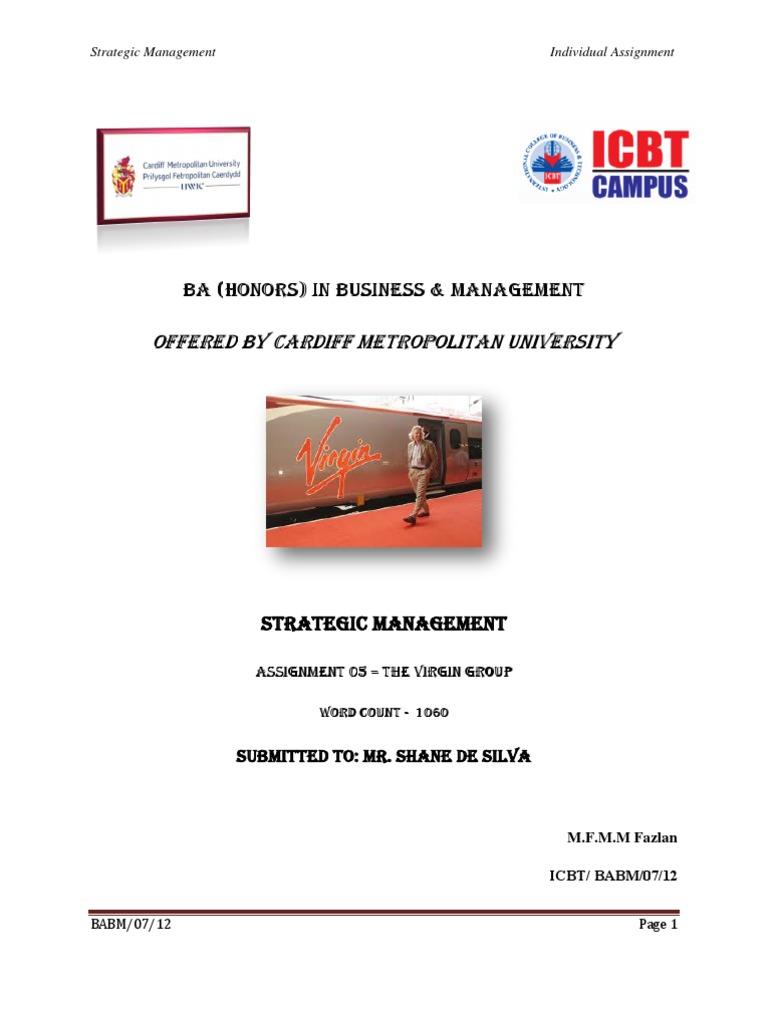 Assignment 05 - Virgin Group | PDF | Brand | Diversification (Finance)